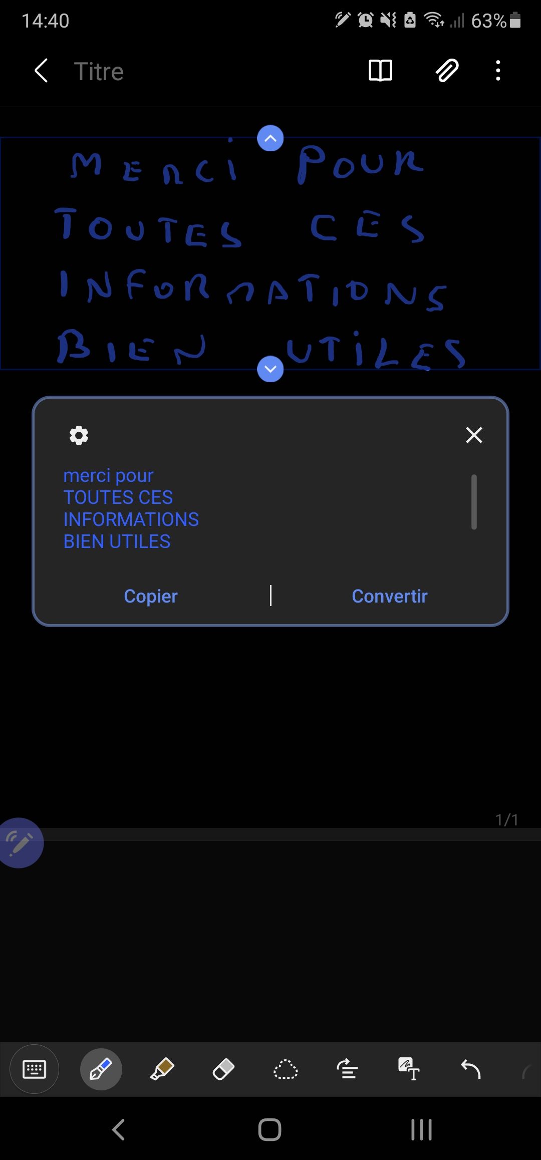 Convertir vos notes manuscrites en texte dactylographié avec Samsung Notes