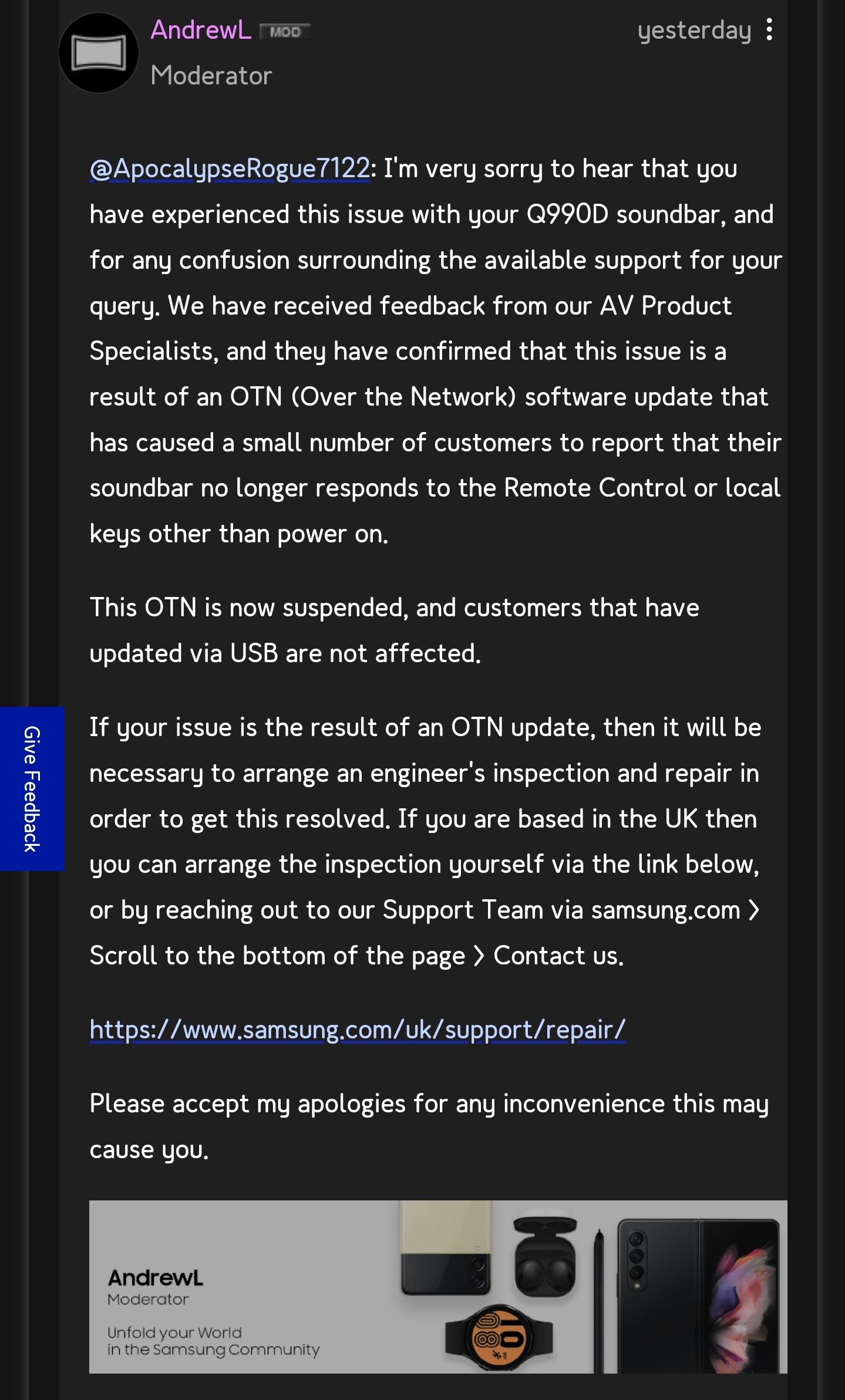 Gelöst: *Soundbar Probleme Thread* - D-Serie – Seite 3 - Samsung Community