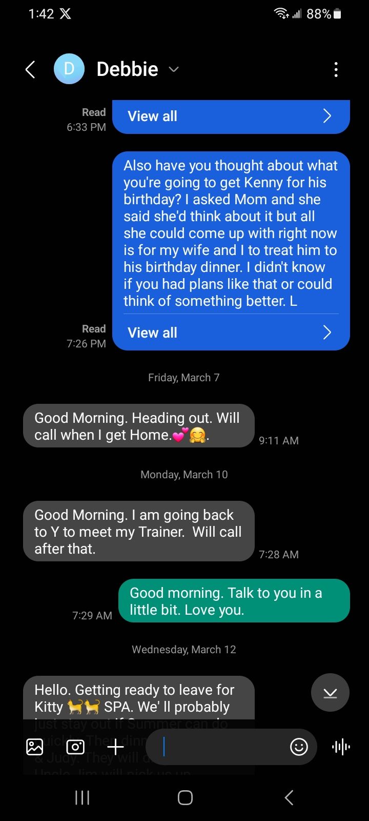 Galaxy A13 All my message bubbles that were blue and showed 'delivered ...