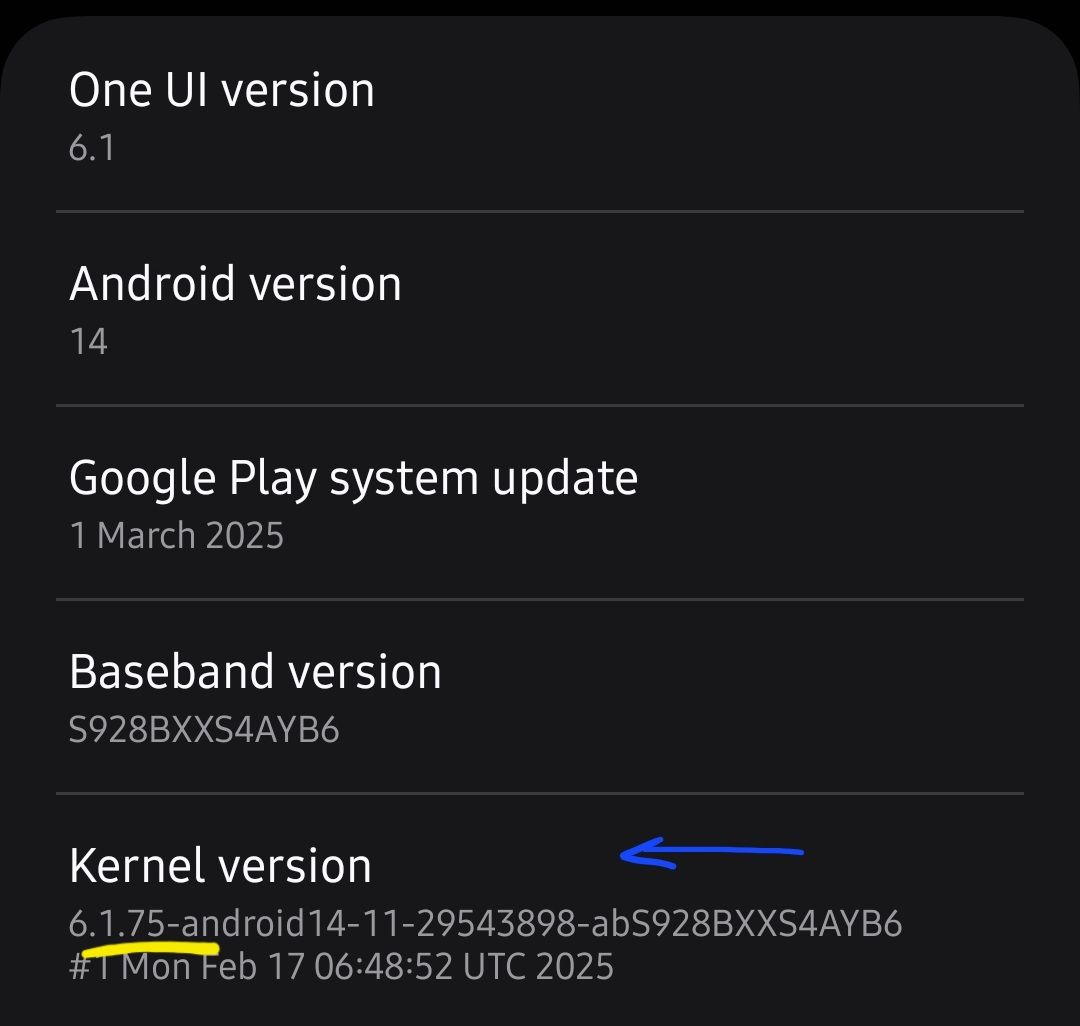 Solucionado: Versão do kernel da OneUI 7 no S25 Ultra - Samsung Community