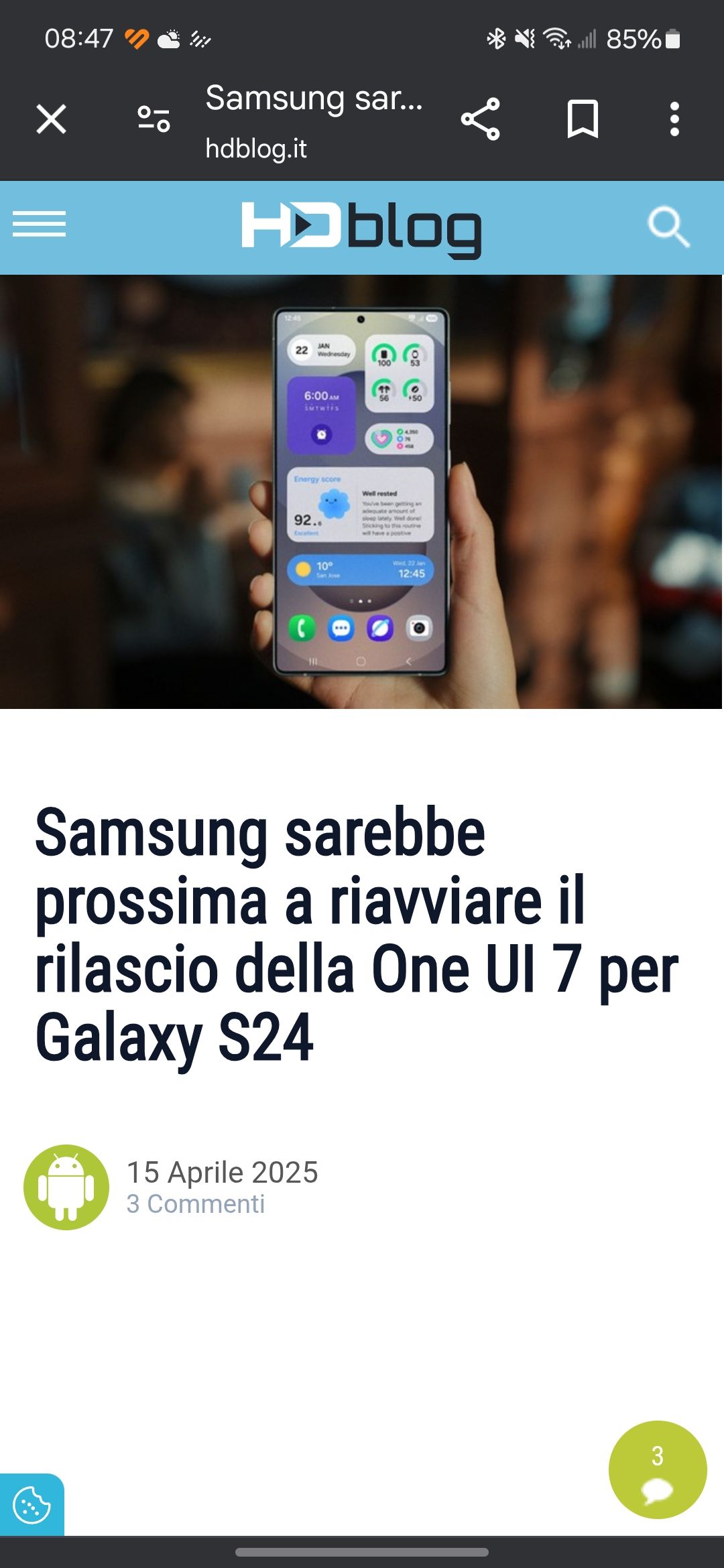 RISOLTO BUG ONE Ui7 RIAVVIO RILASCIO - Samsung Community