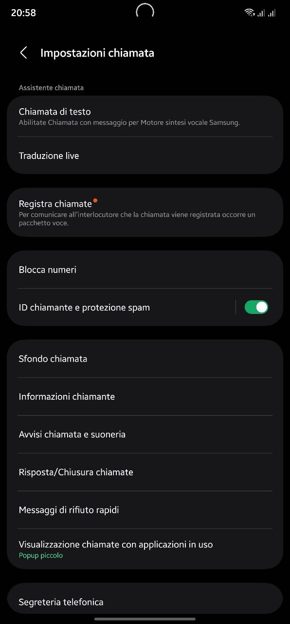 CHIAMATA DI TESTO E REGISTRA CHIAMATA -NON FUNZIONANTI- S23U ONE UI 7 ...