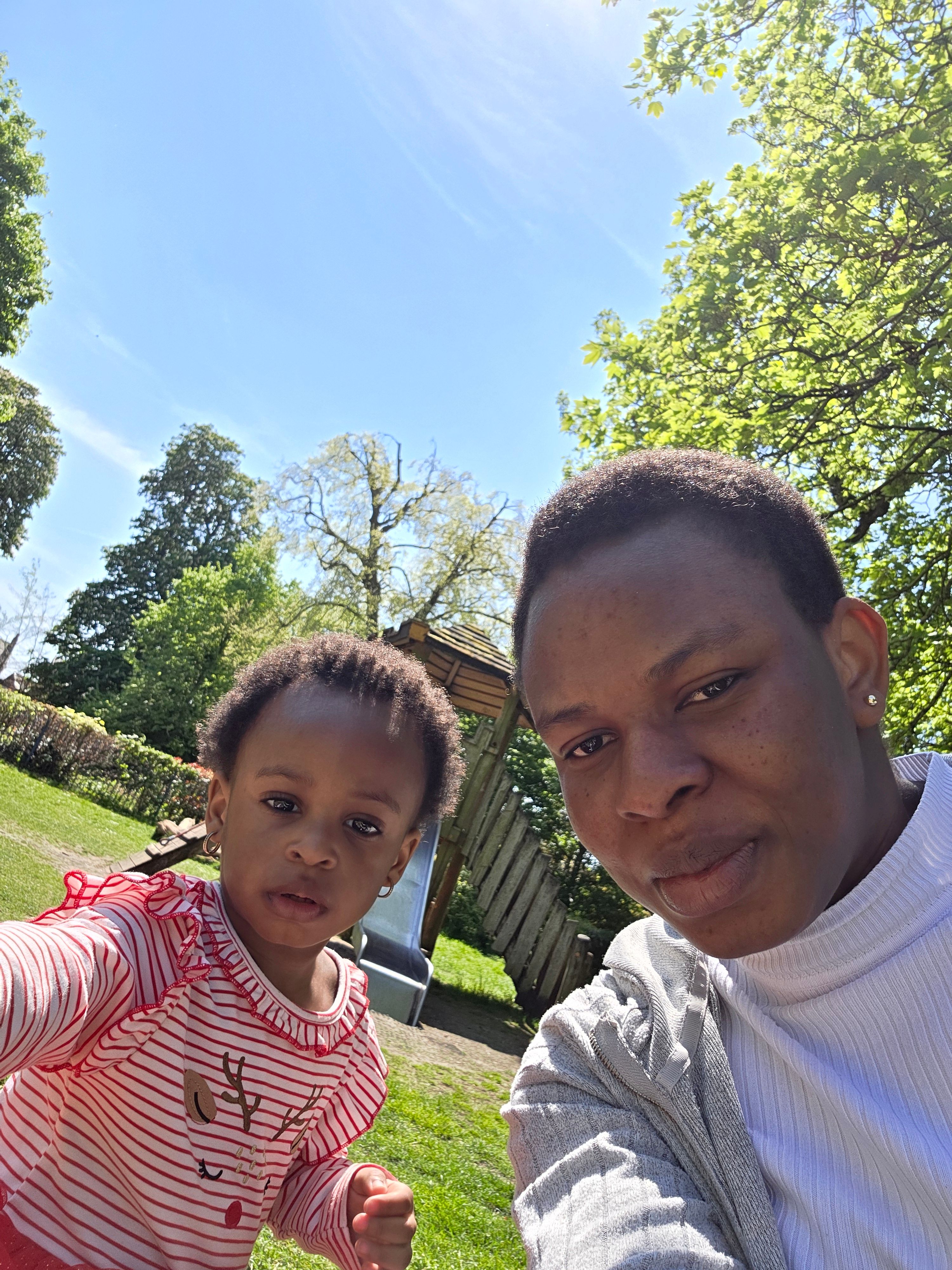 Mother and daughter in a park - Samsung Community