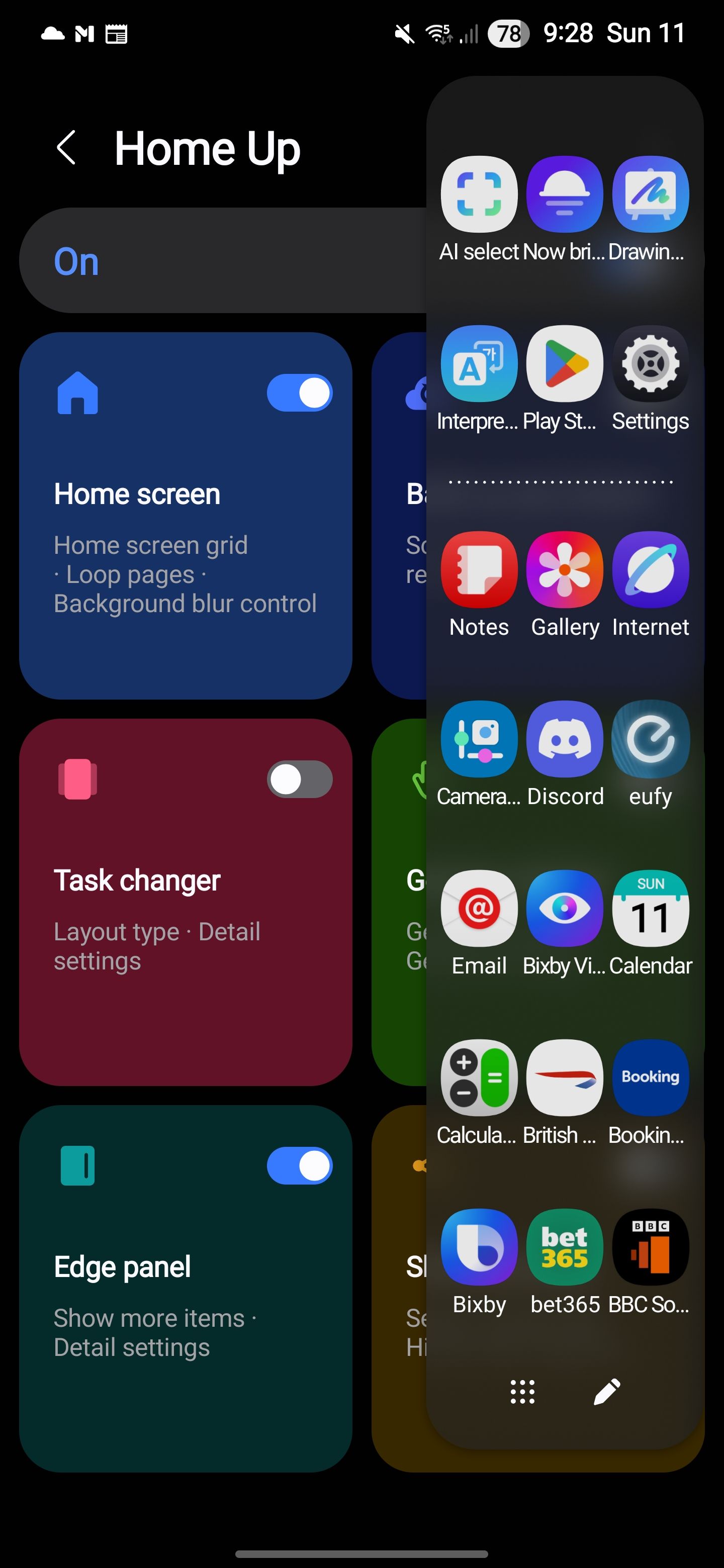 Edge Panel scrollable & 3-column layout not working in Home Up / good ...