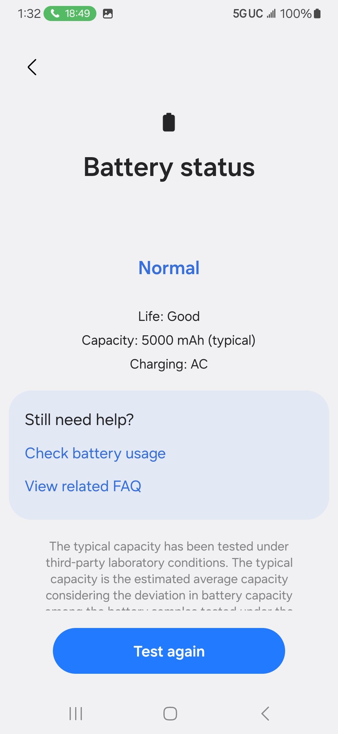 Battery health check - Samsung Community