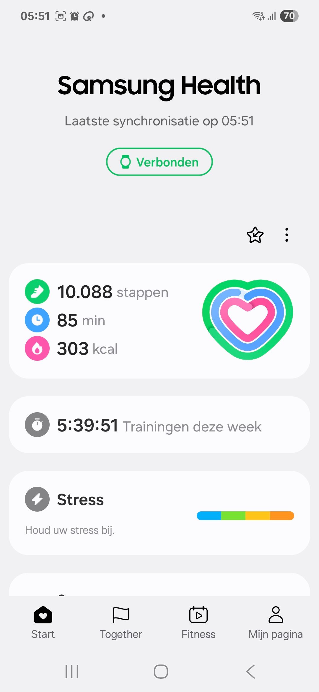 Trainingen NIET CORRECT SAMEN GETELD WEERAL - Samsung Community