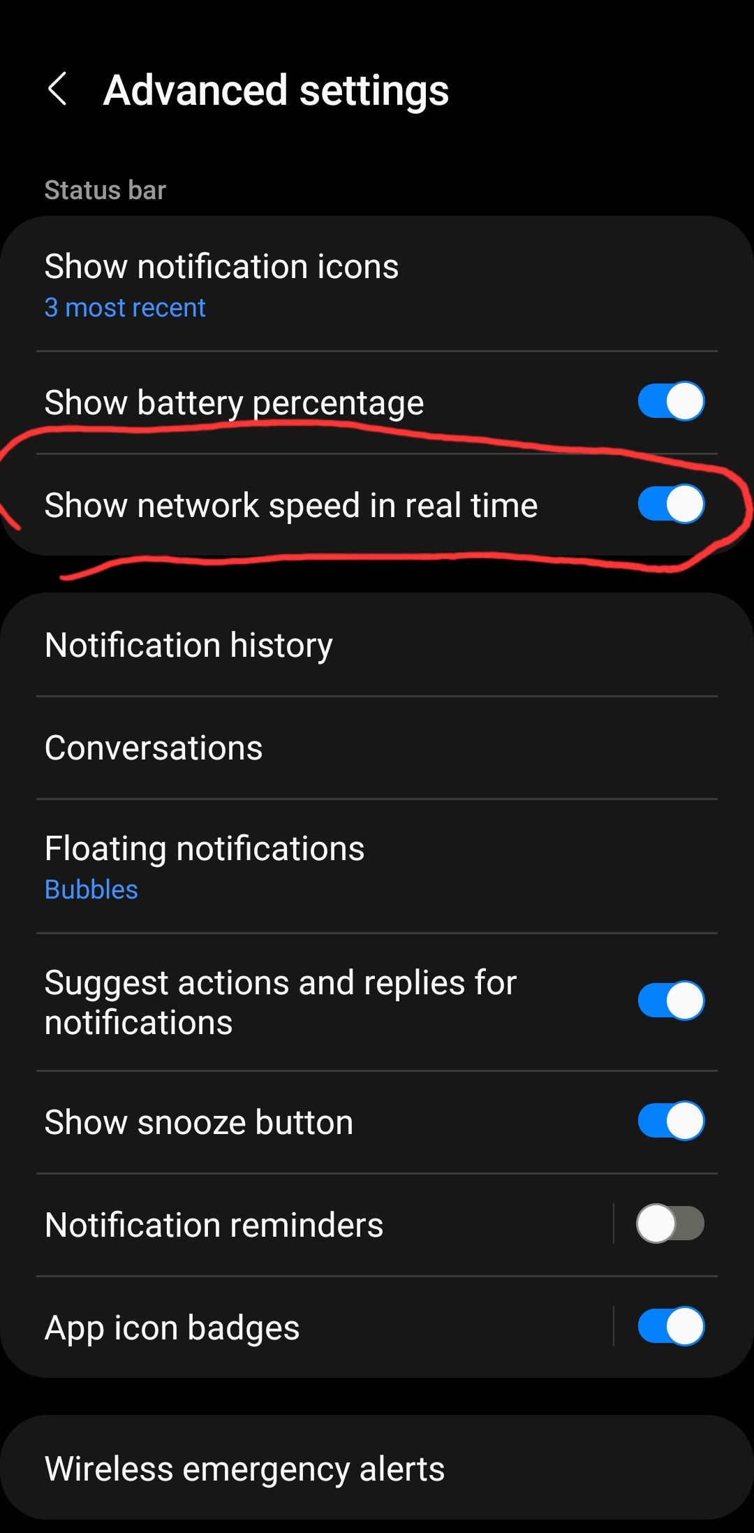 network speed indicator - Samsung Community