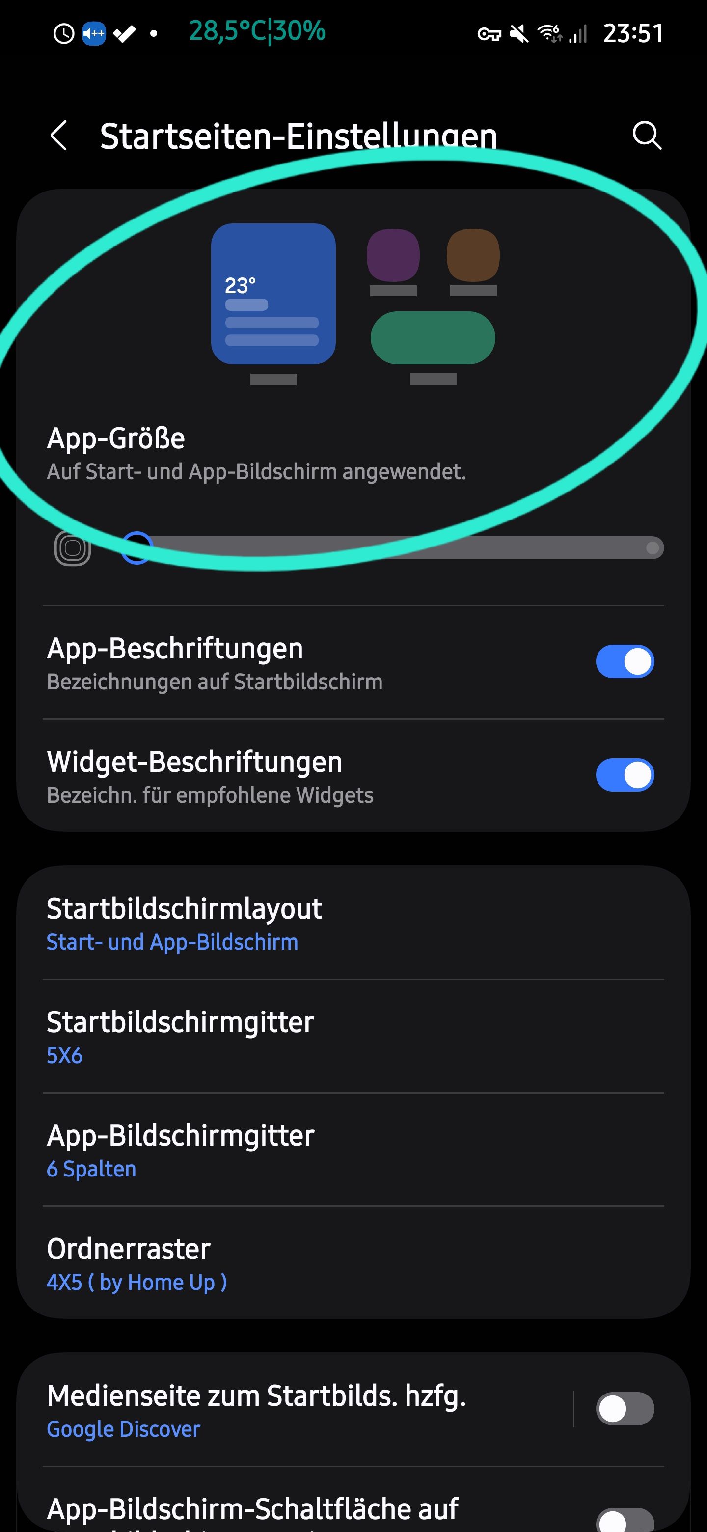 Gelöst: Widgetschrift S25 extrem klein . Darstellung anders wie bei S24 ...
