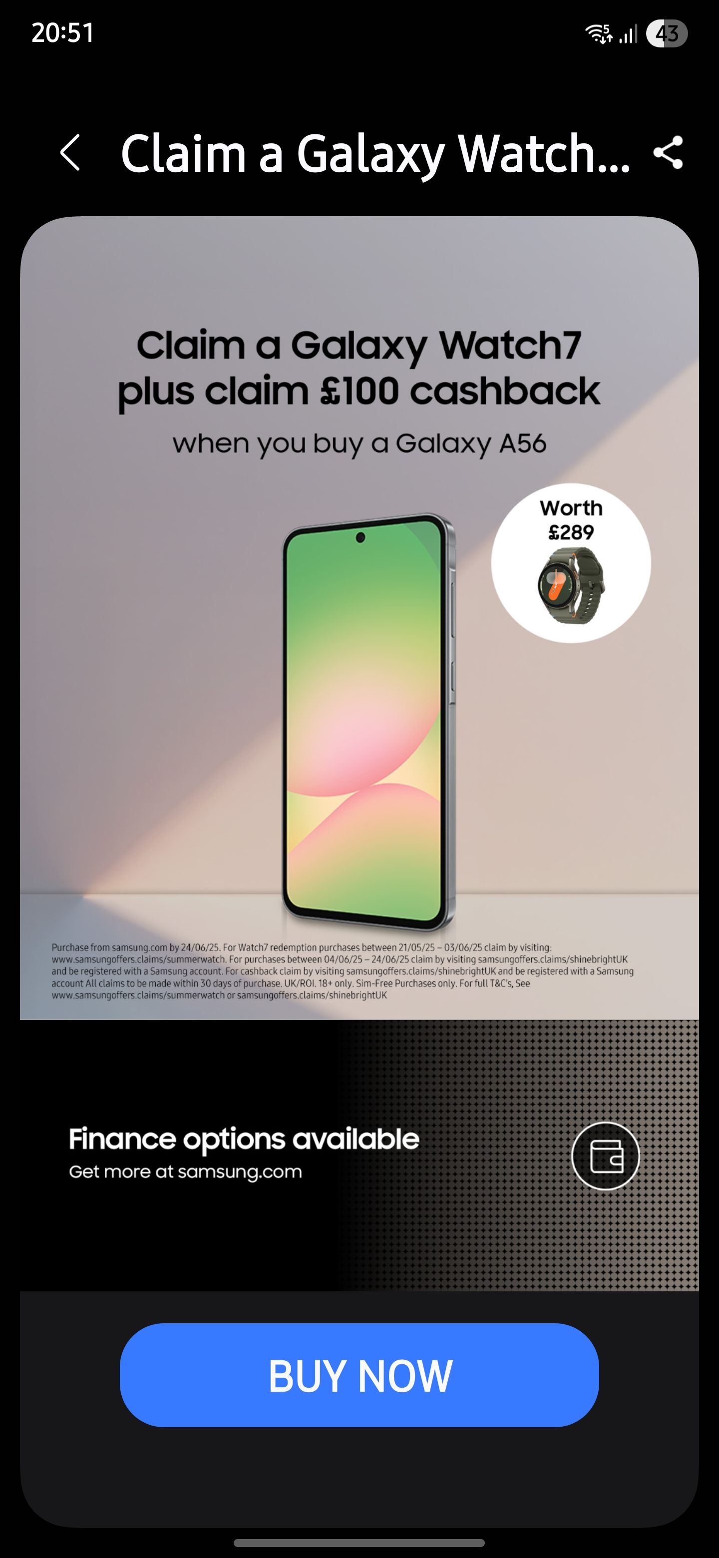 [OFFER] A56 WITH FREE WATCH 7 - Samsung Community