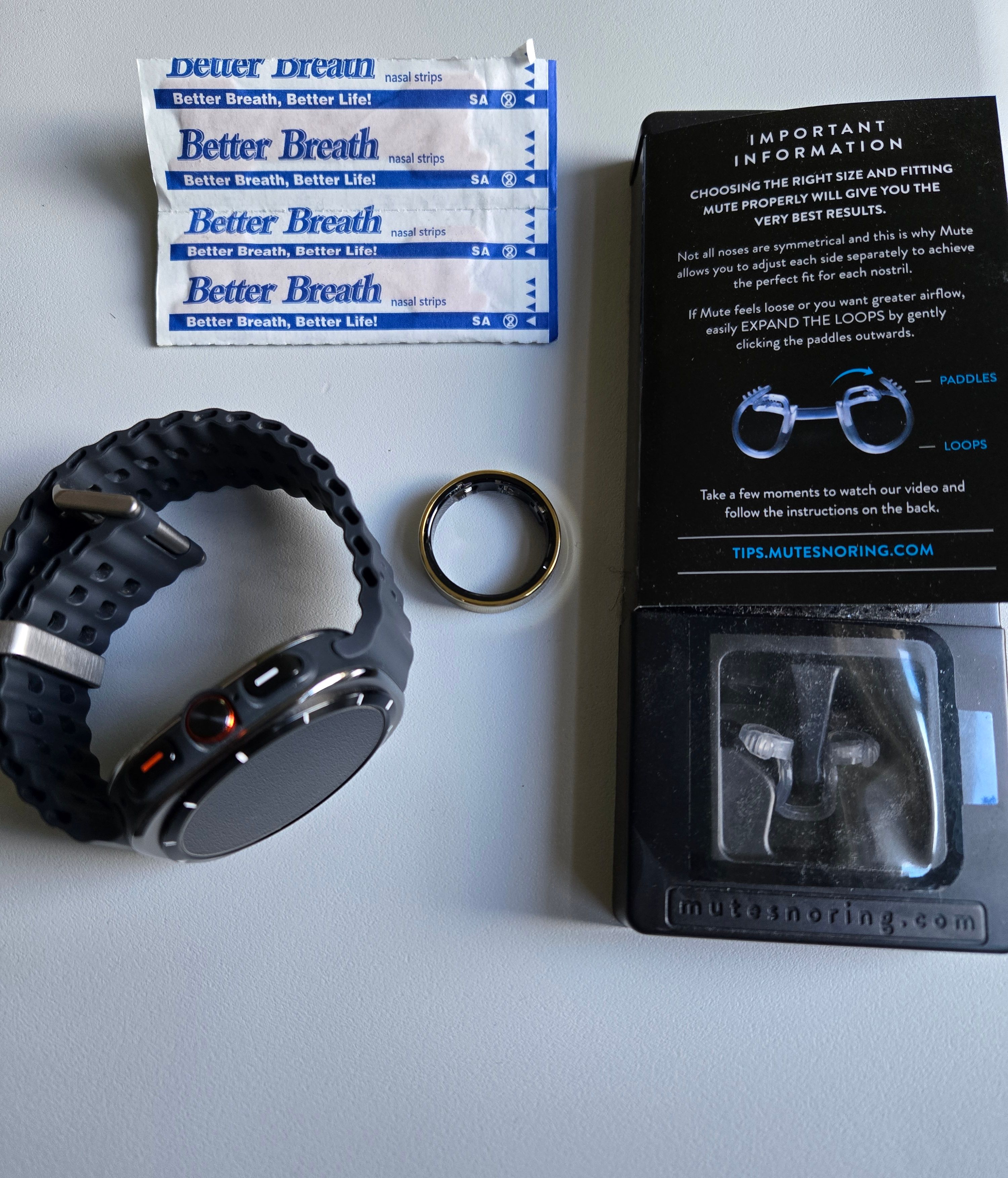 Samsung Wear SpO2, Snoring - Watch Ultra/Ring vs Temu nose strip ...