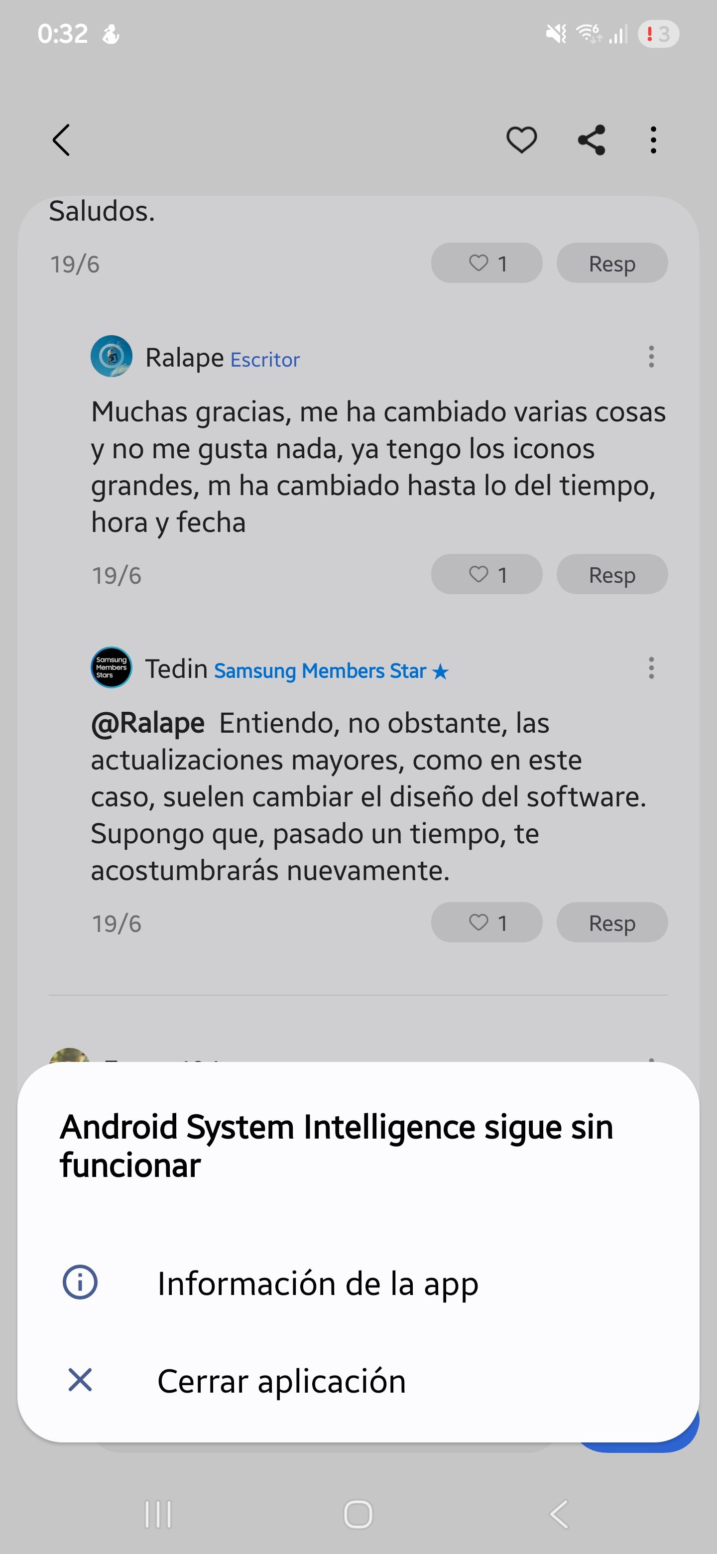 Solucionado: Fallo Android System Intelligence - Samsung Community