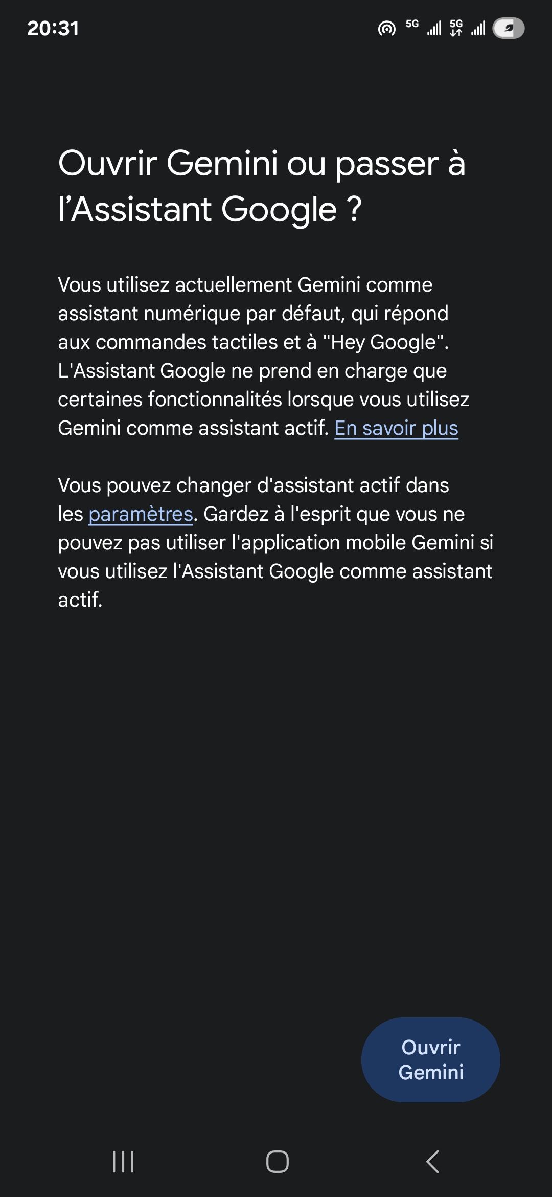 Résolu : Bug gemini et "hey google" - Samsung Community