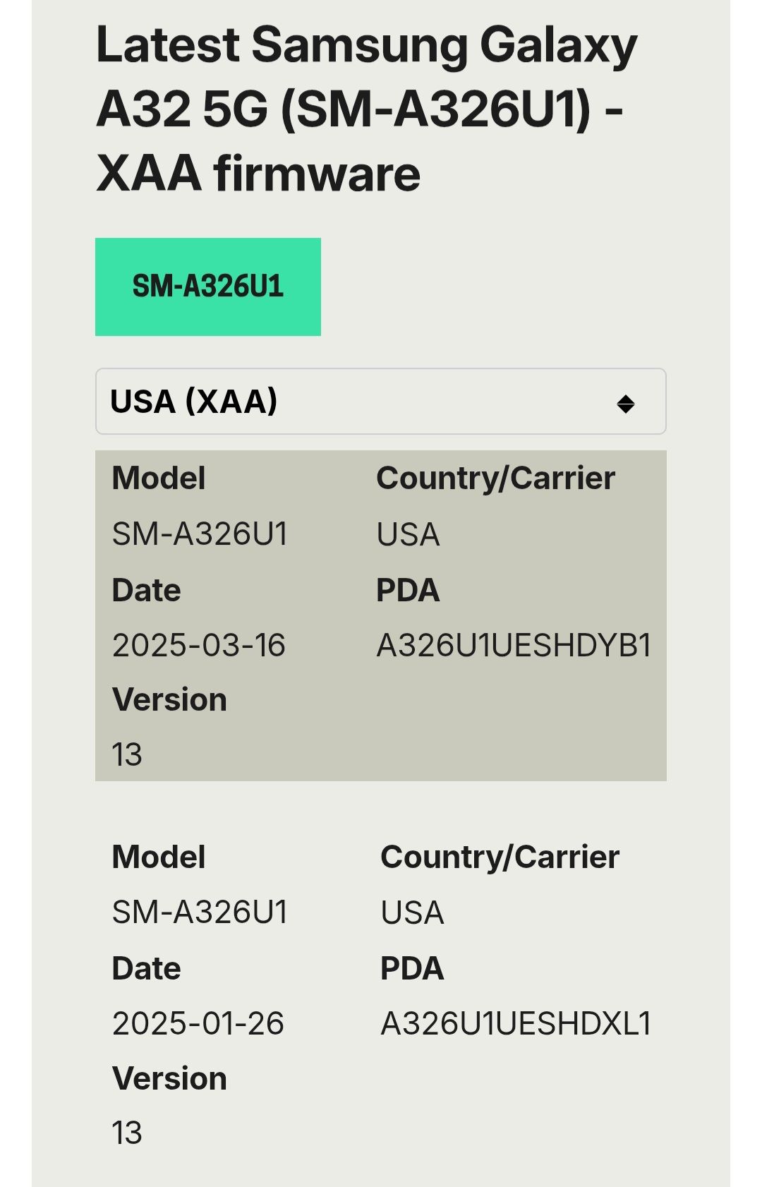 Solved: Android 14 update for SM-A326U1/DS - Samsung Community