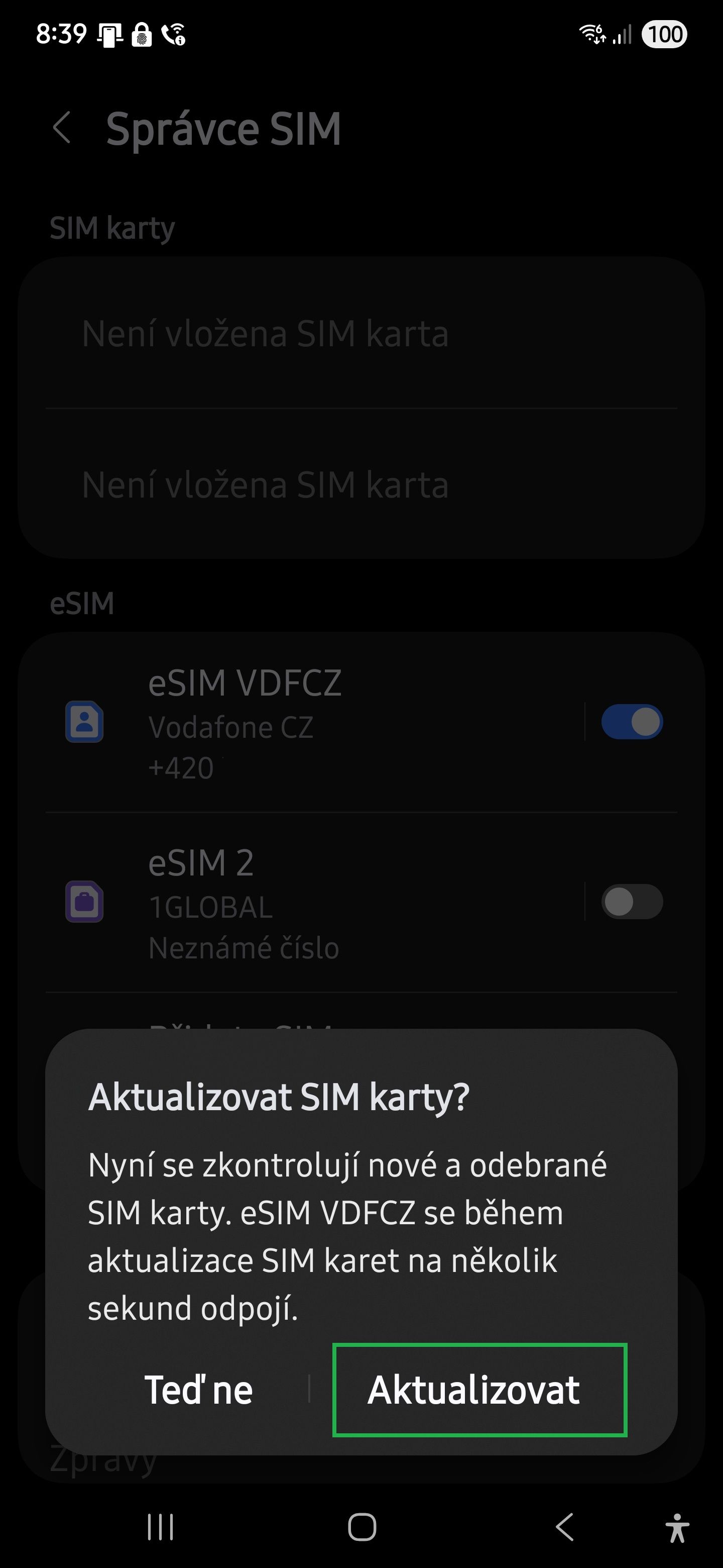 samovolné vyskakovaní obrazovky nastavení sim karet - Samsung Community