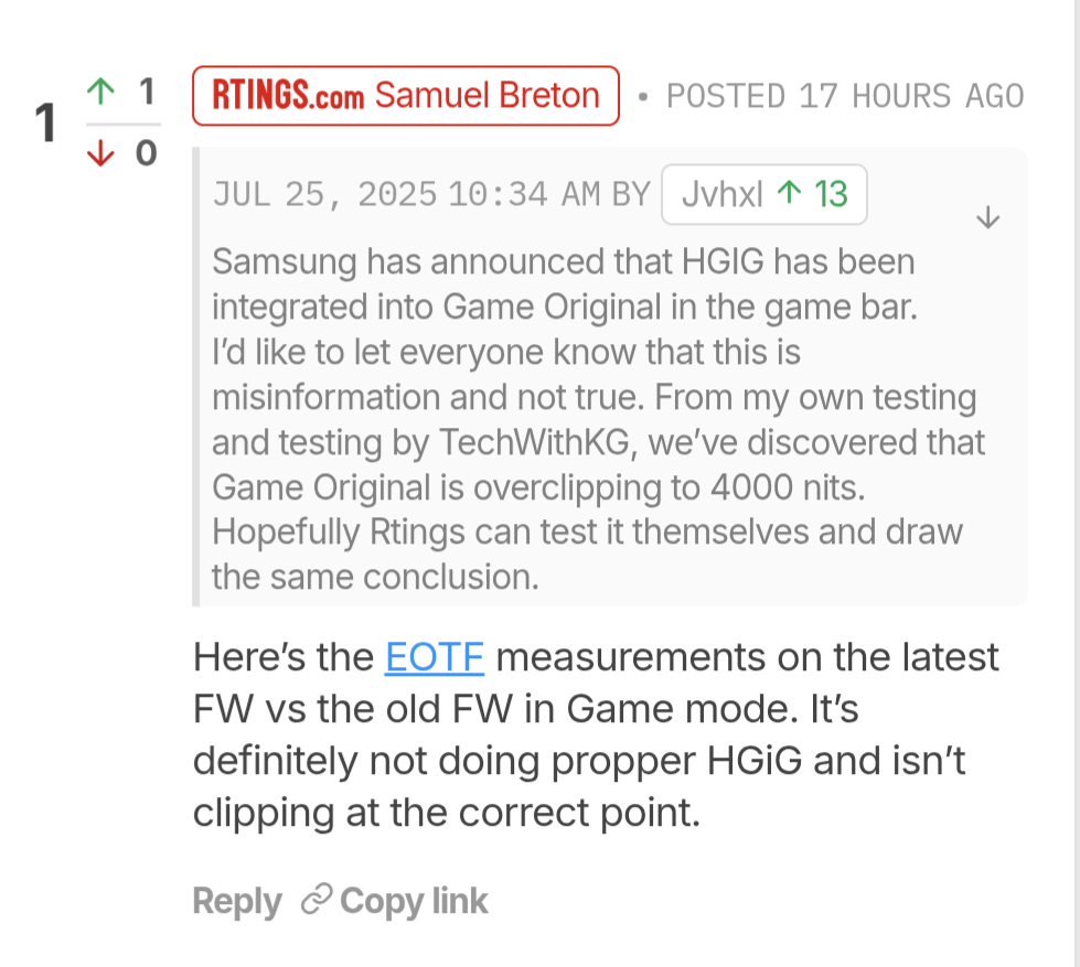 Game HDR setting disappeared after TV update (2024 S90D, Tizen 9.0/One ...