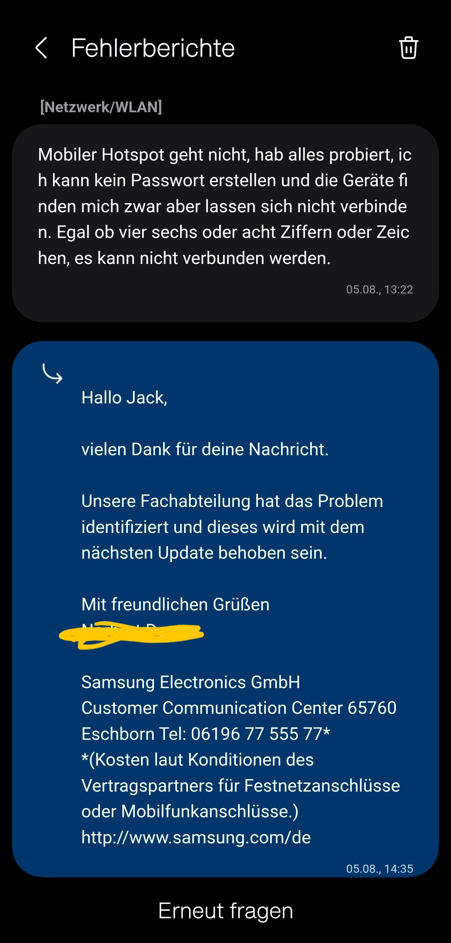 Hotspot funktioniert micht mehr beta 4 - Samsung Community