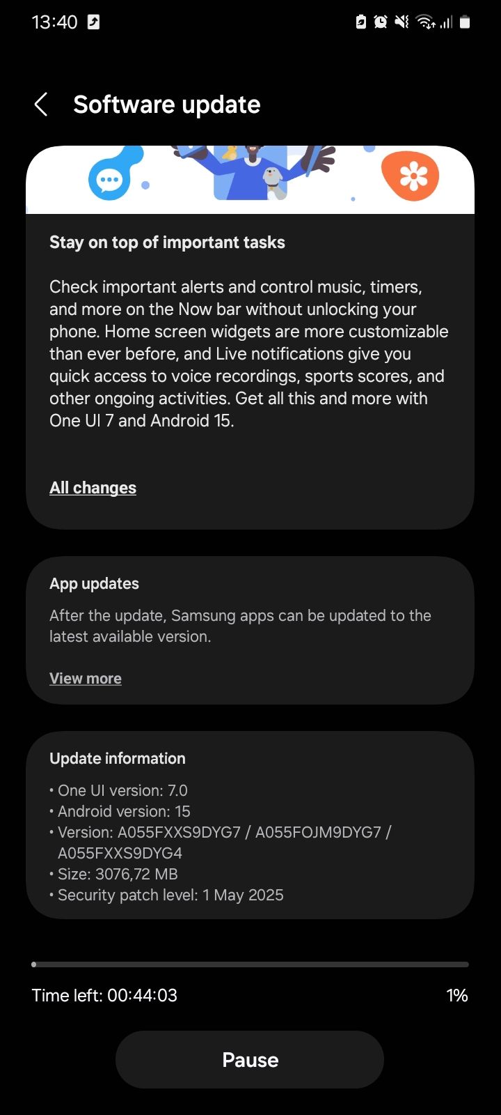 Solved: Samsung Galaxy A05 received update one ui 7.0 and android 15 ...