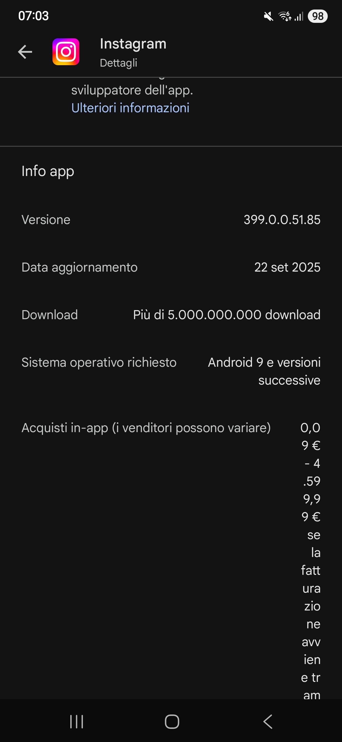 Problemi instagram s25 ultra - Samsung Community