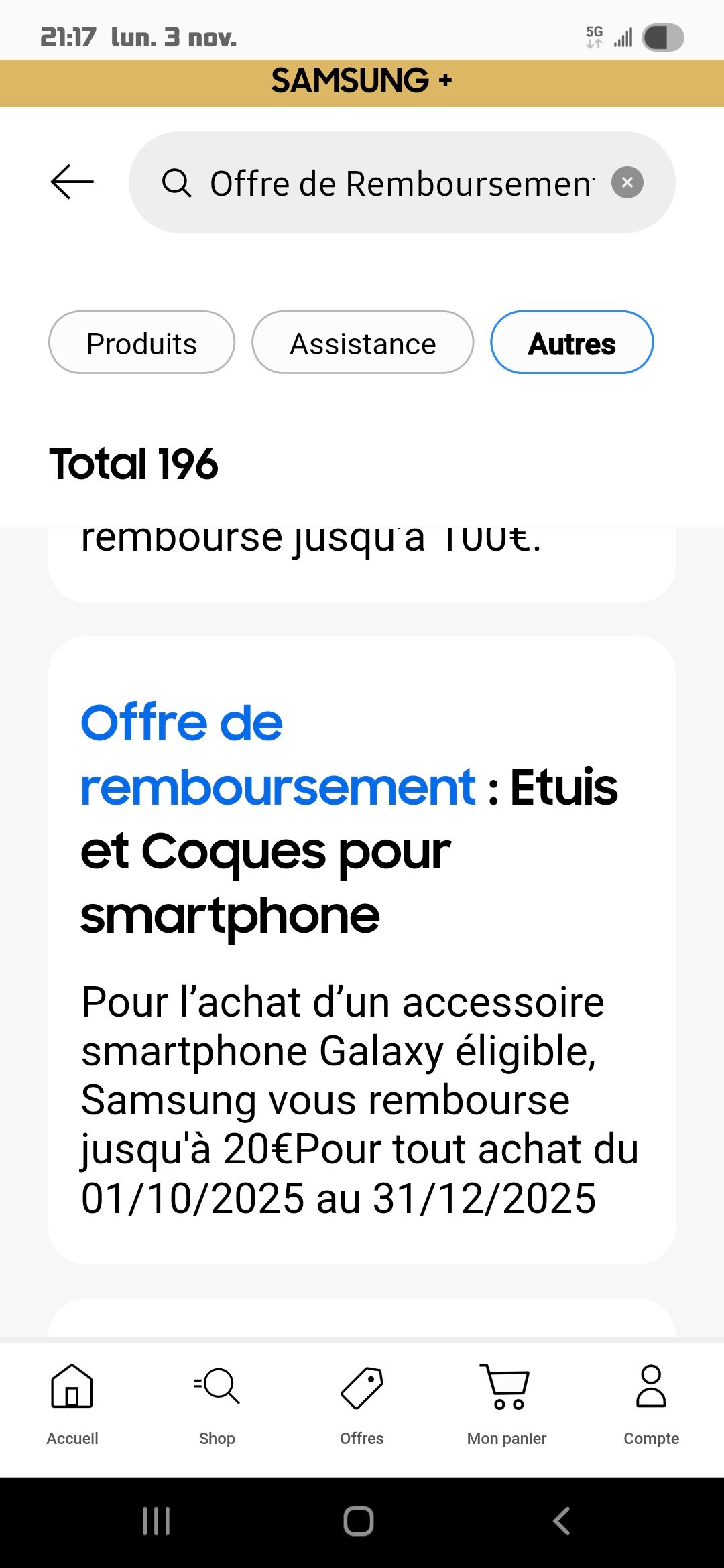 Résolu : Reference non repertorie sur odr samsung chargeur 20€ - Page 3 ...