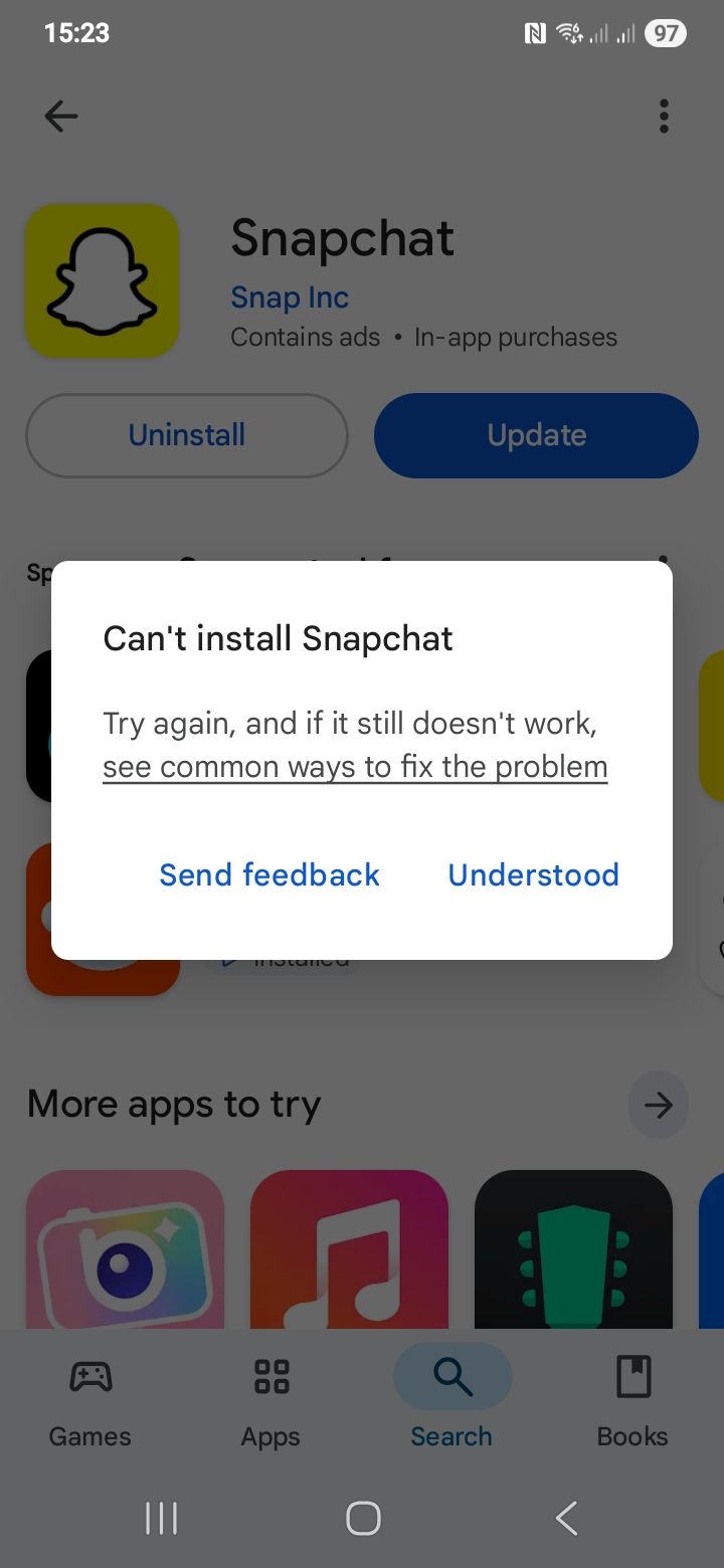 SNAPCHAT WON'T INSTALL ON S24 &S25 ULTRA - Samsung Community
