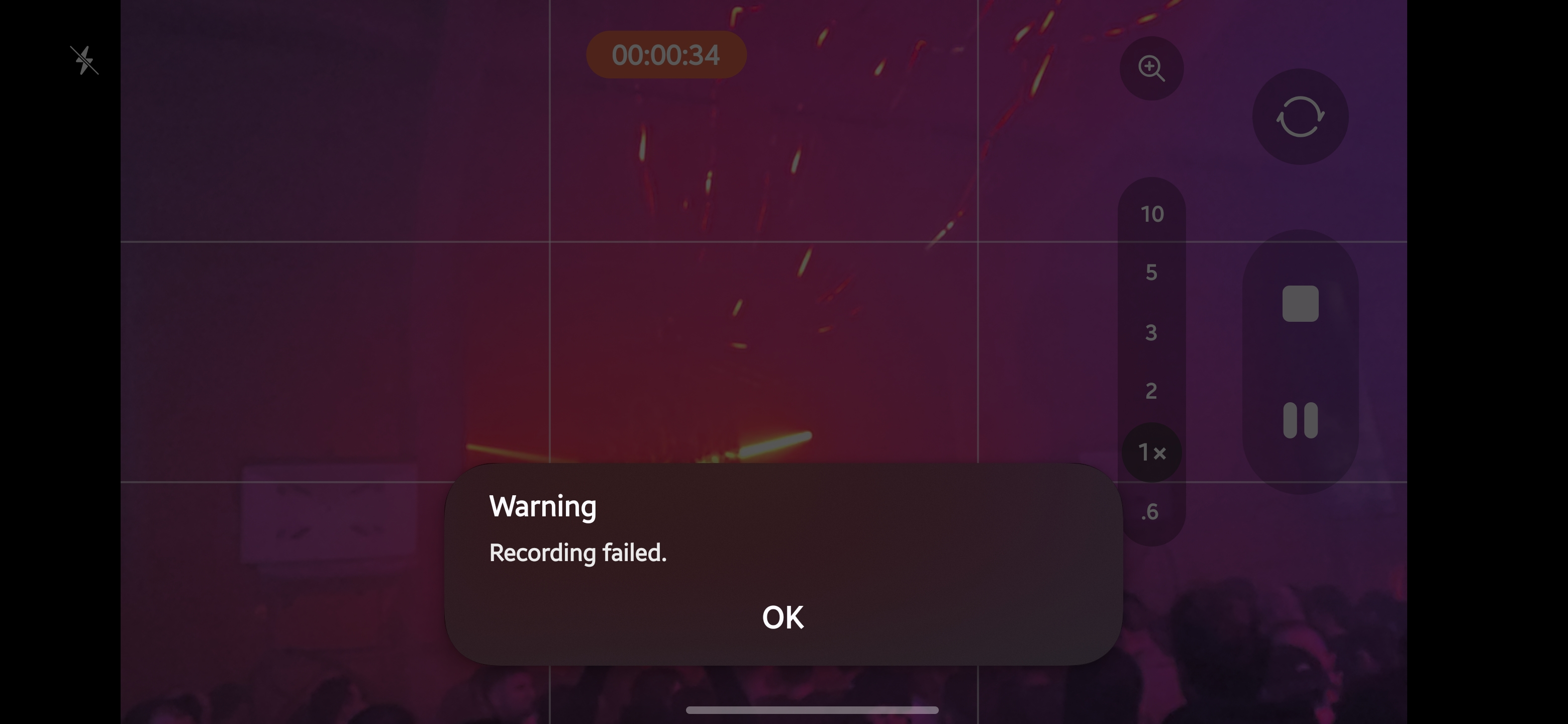 I get an error "Warning! Recording Failed" when recording HDR10+ videos ...