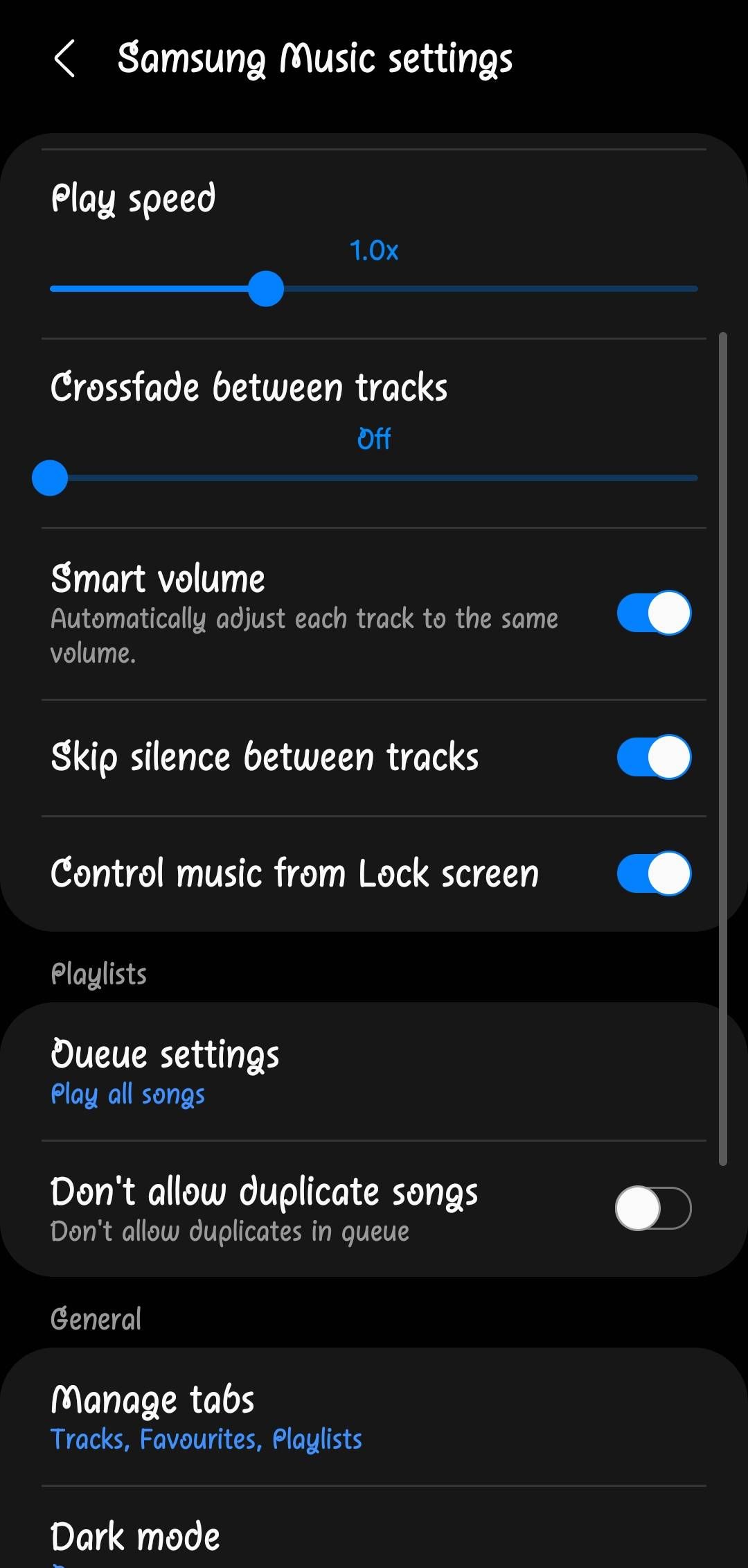 Samsung Music Player, default sound between tracks - Samsung Community