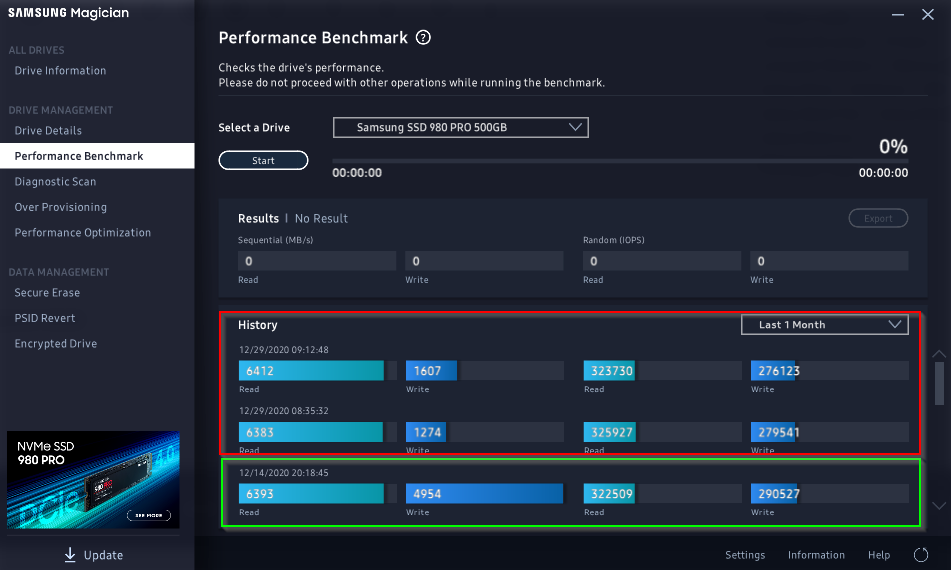 Samsung 980 Pro 500GB NVME M2 drive - very low write speeds - Samsung ...