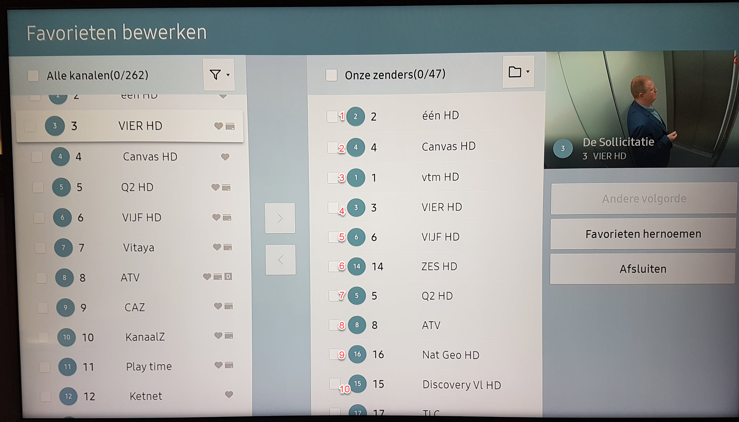 Zendervolgorde aanpassen met Telenet CI+ kaartje - Samsung Community