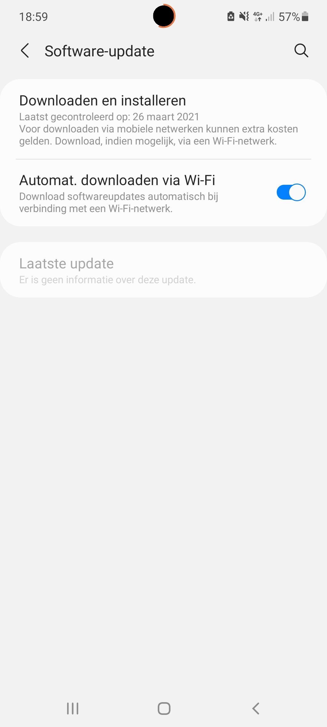 Opgelost: Laatste update knop (grijs) - Samsung Community
