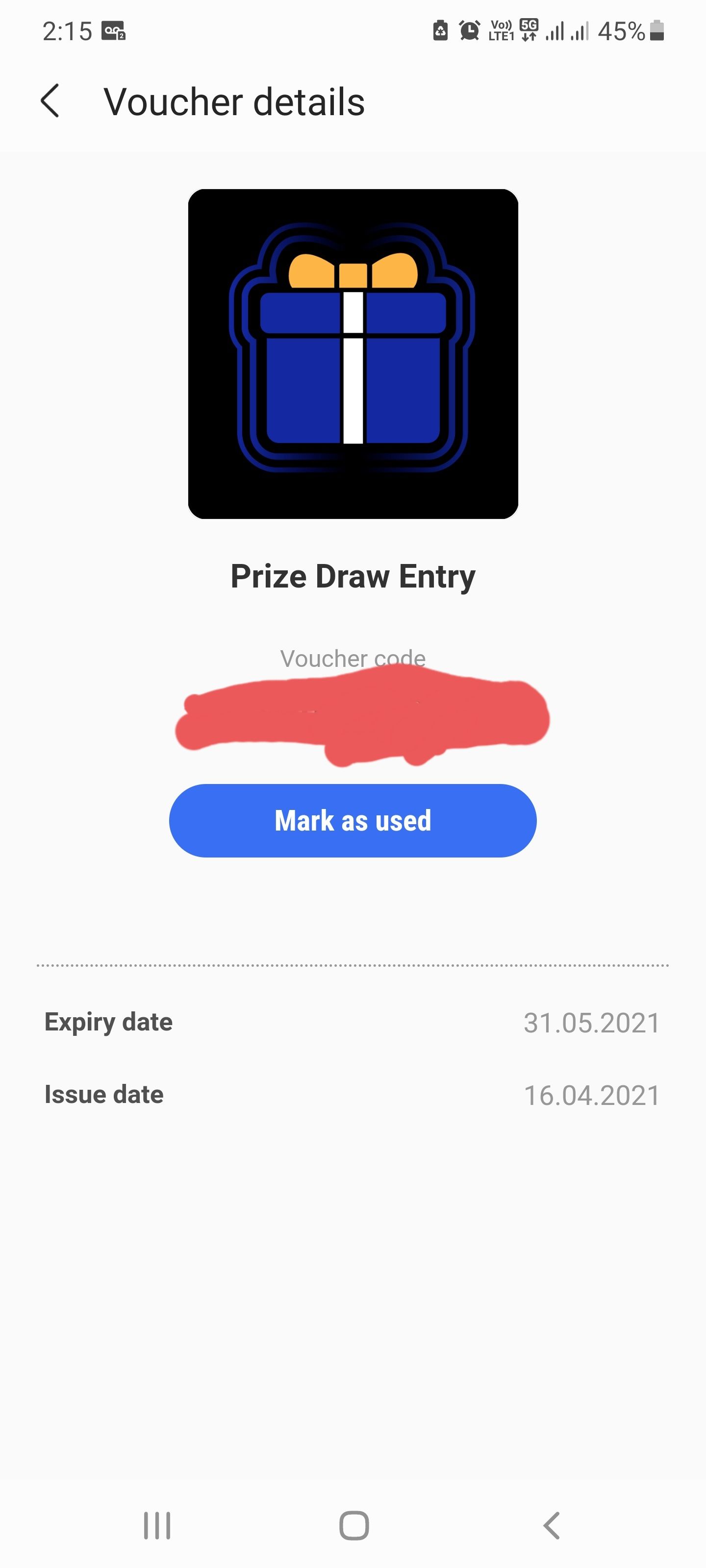 Prize draw entry - Samsung Community