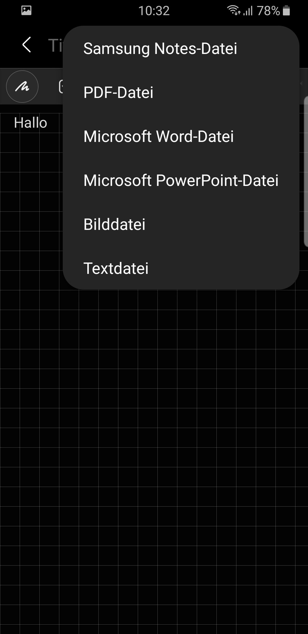 Samsung Notes - Rotation von der Auswahl nicht (mehr) möglich ...