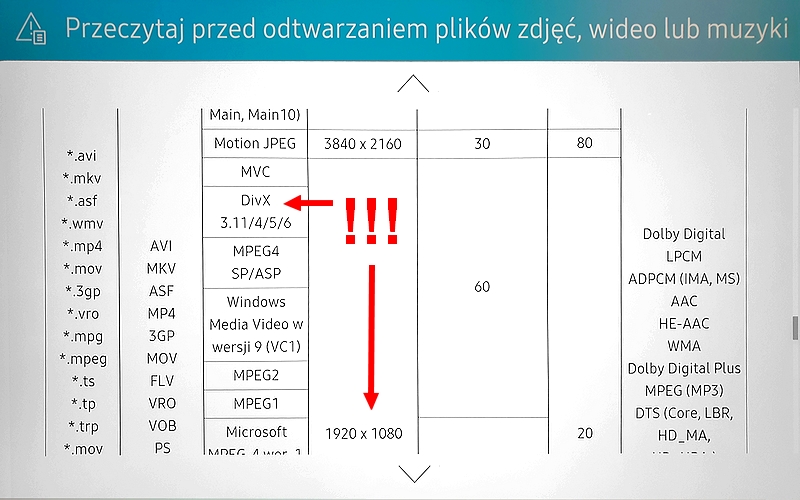 Rozwiązano: Kodeki divx - Samsung Community
