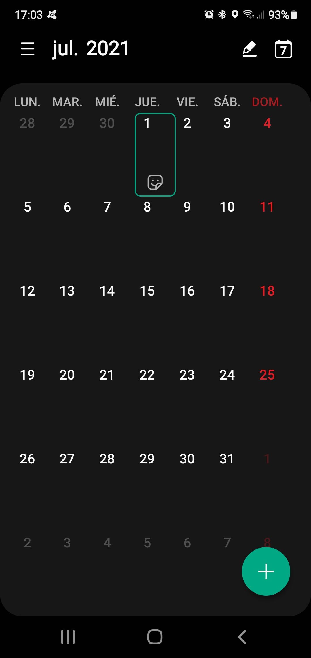 Solucionado: desaparece opción de escribir calendario note 20 - Samsung ...