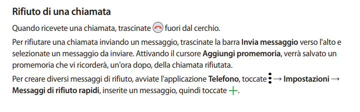 Promemoria chiamate rifiutate - Samsung Community