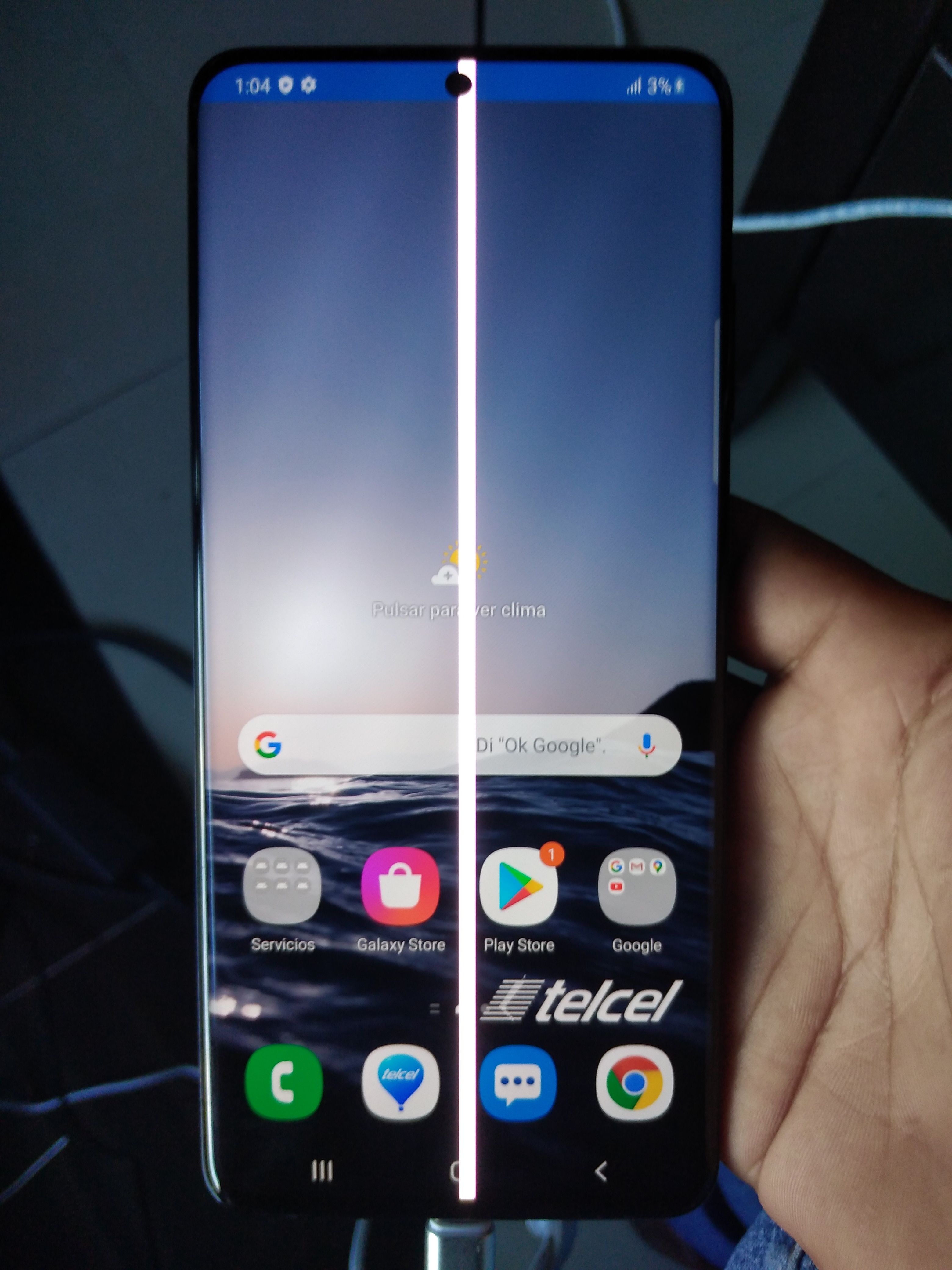 Raya blanca en el centro Galaxy s20 Ultra 5G - Samsung Community