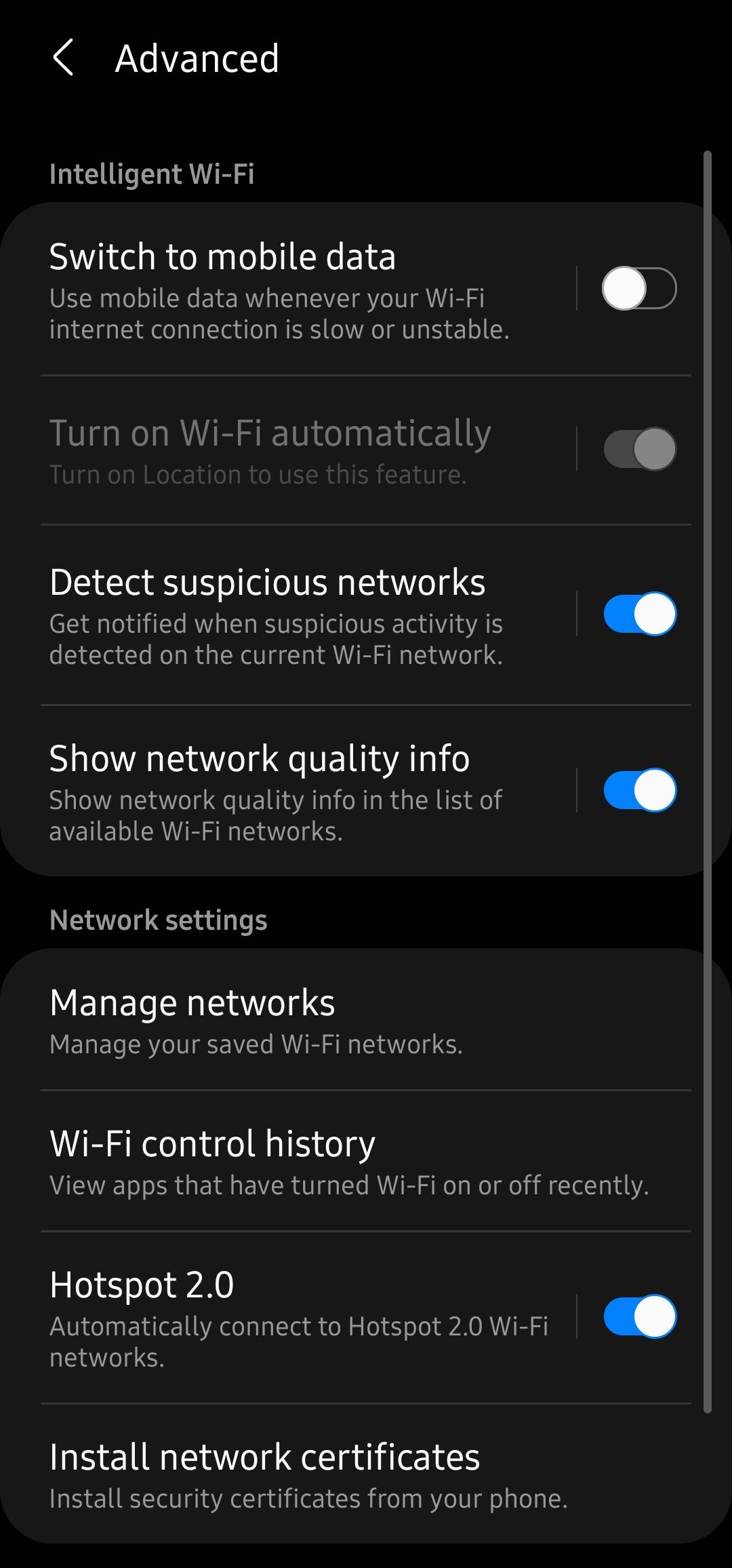 Solved: No Wi-Fi power saving option - Samsung Community