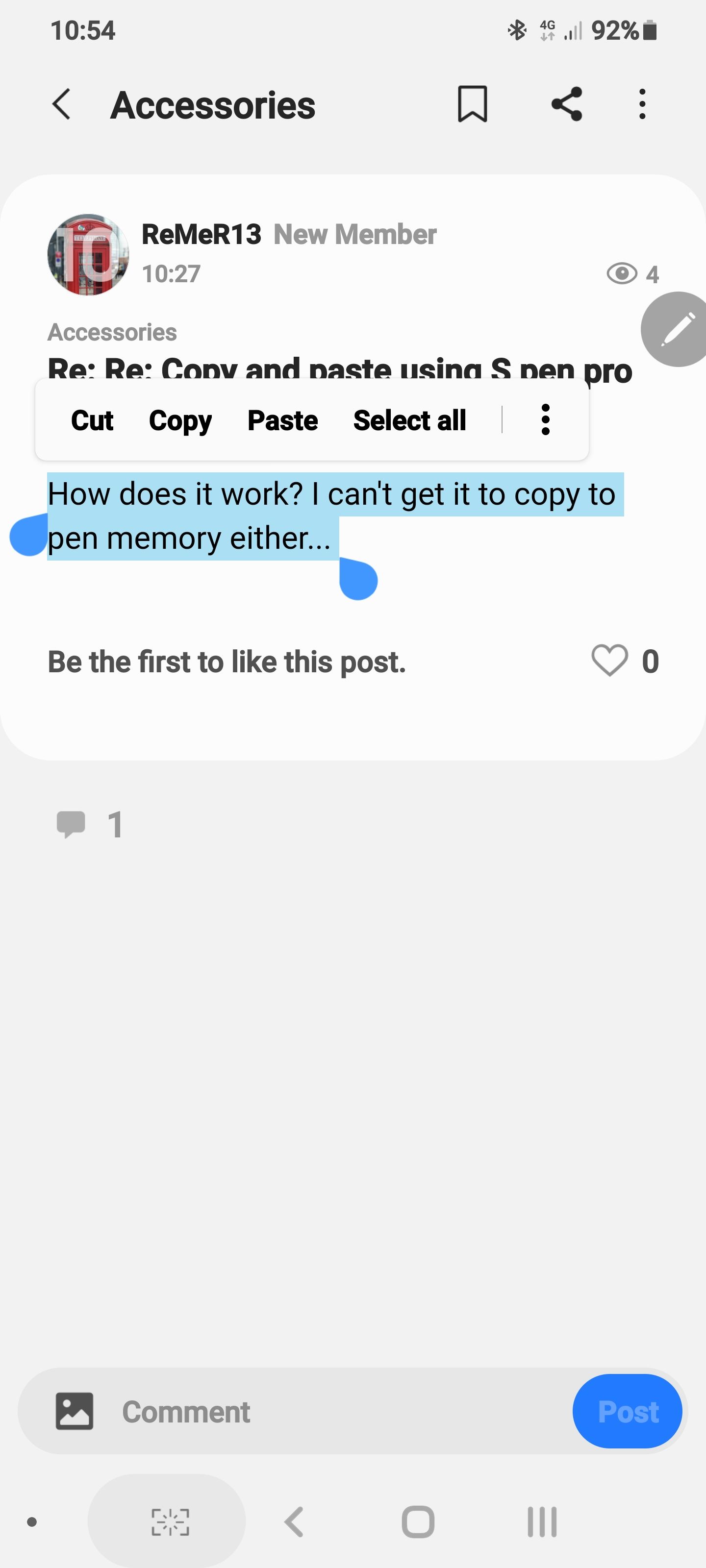 Copy and paste using S pen pro - Samsung Community