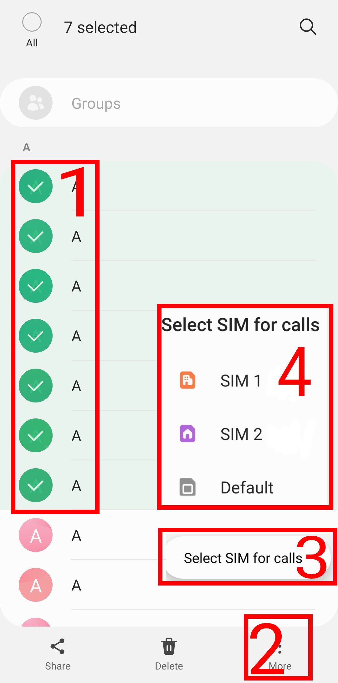 Dual SIM for a contact group - Samsung Community