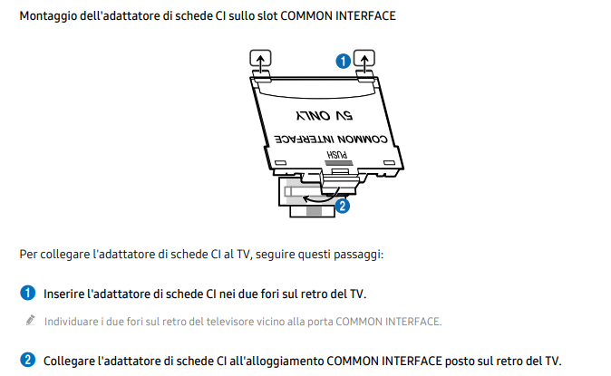 Adattatore common interface - Samsung Community