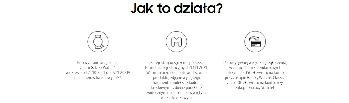 Jesienna promocja Cashback - zwrot do 350 zł za zakup Galaxy Watch4 ...