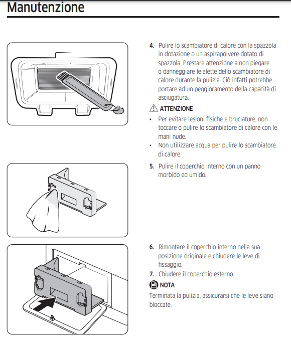 pulizia filtro asciugatrice dv80n62532w/et - Samsung Community
