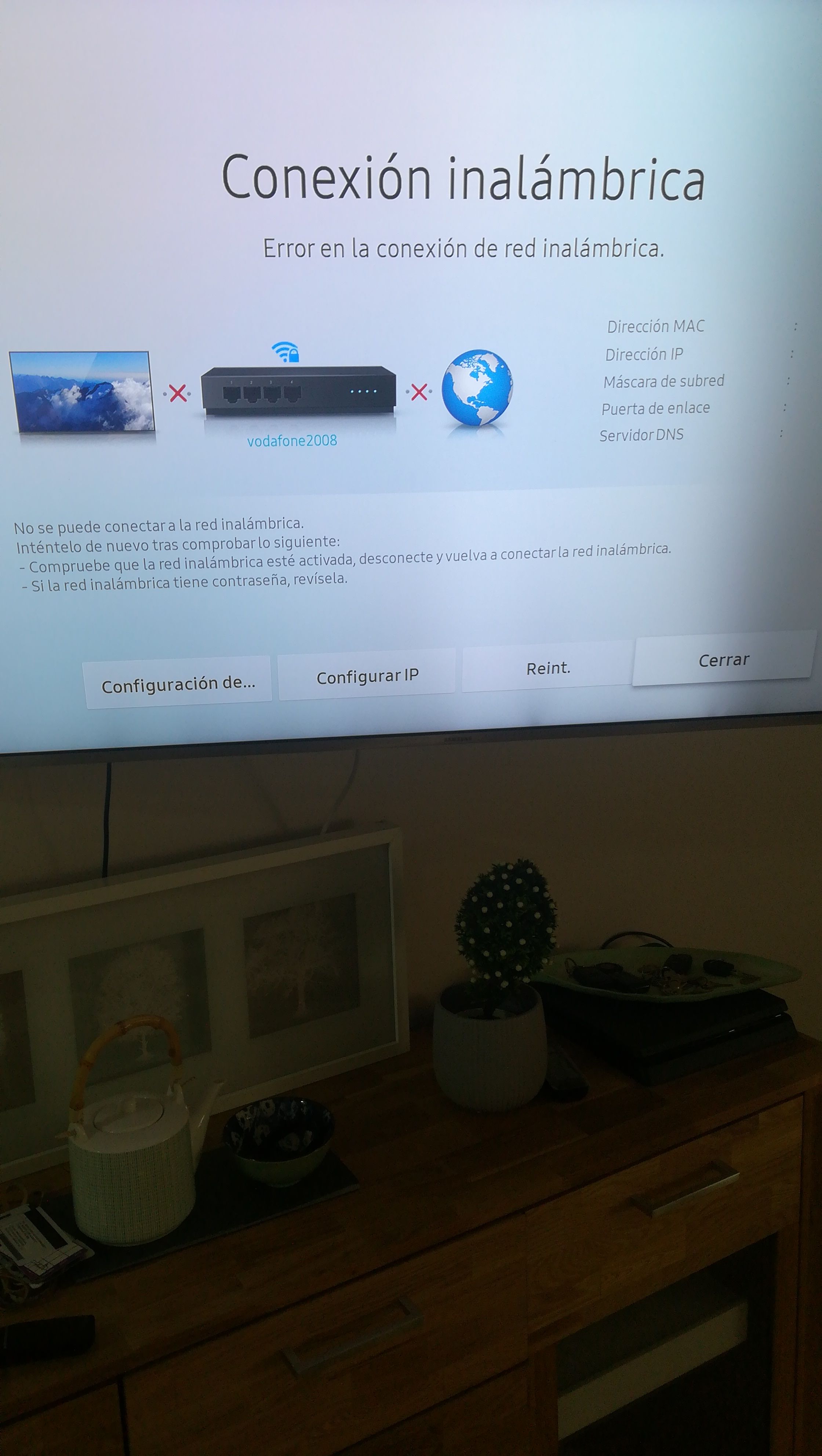 Error 102 error conexión inalambrica - Samsung Community